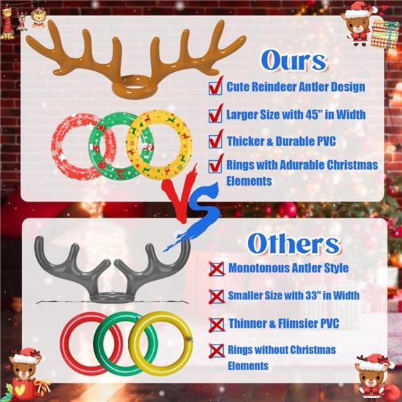 Games | Inflatable Reindeer Antler Ring Toss Game 223 Christmas Games ...